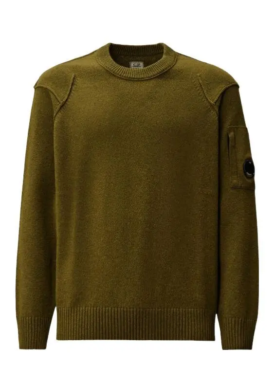 C.P. COMPANY Crewneck Lens Jumper - Green