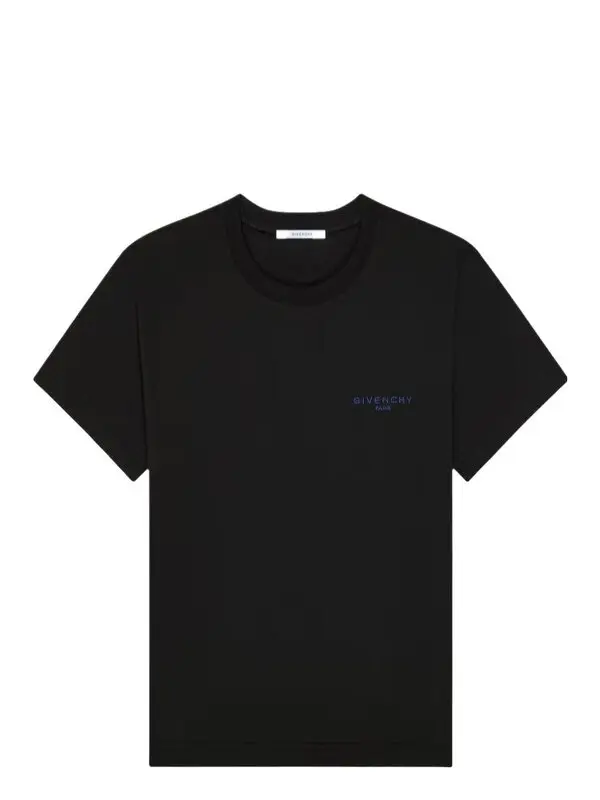 Givenchy Cotton T-shirt With Paris Embroidery - Black