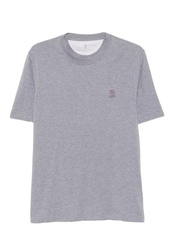 Brunello Cucinelli Logo-print T-shirt - Gray