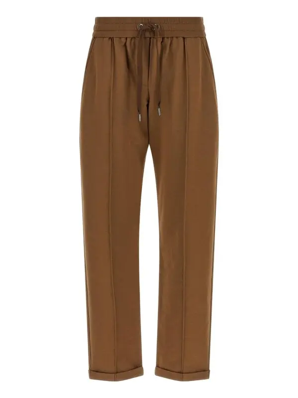 Brunello Cucinelli Drawstring Flared Trousers - Brown