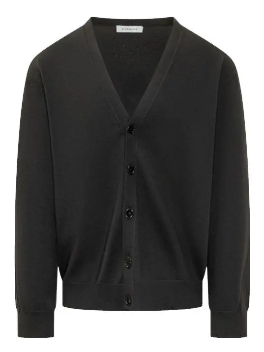 Givenchy Logo Intarsia V-neck Cardigan - Black