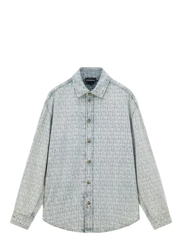 Emporio Armani Monogram Denim Shirt - Blue