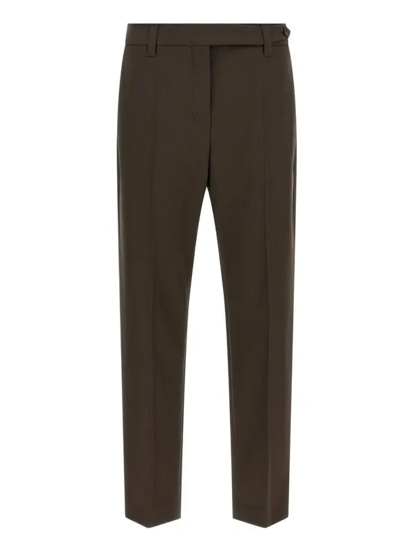 Brunello Cucinelli Tapered Leg Trousers With Belt Loops - Black