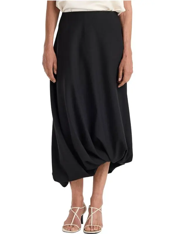 RÓHE Twisted Midi Skirt - Black