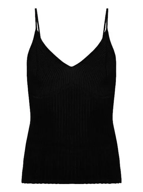 Isabel Marant Étoile V-neck Spaghetti Strap Knit Top - Black