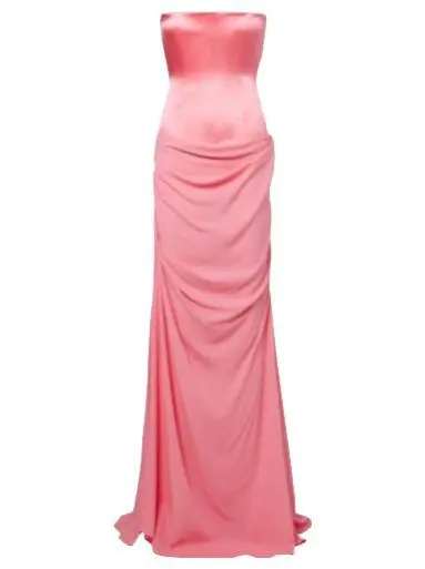 Alex Perry Draped Silk Gown - Pink