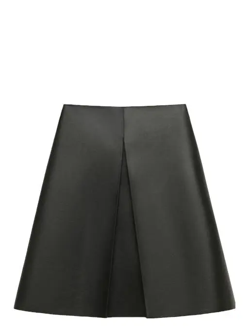 Marni Nappa Leather Skirt With Pleat - Black