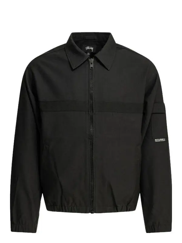 StÜssy Zip-up Collared Casual Jacket - Black