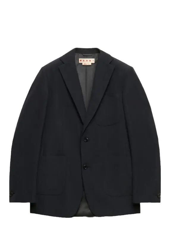 Marni Techno Wool Blend Single-breasted Jacket - Black