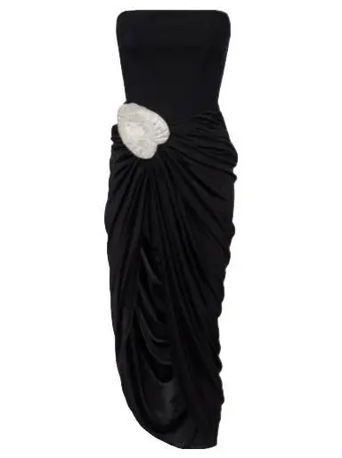 David Koma Embellished Draped Corset Dress - Black