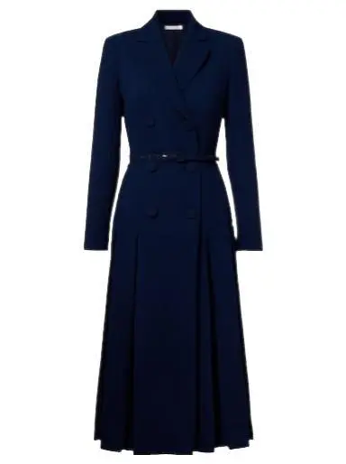 EMILIA WICKSTEAD Chaney Wool Crepe Midi Dress - Black