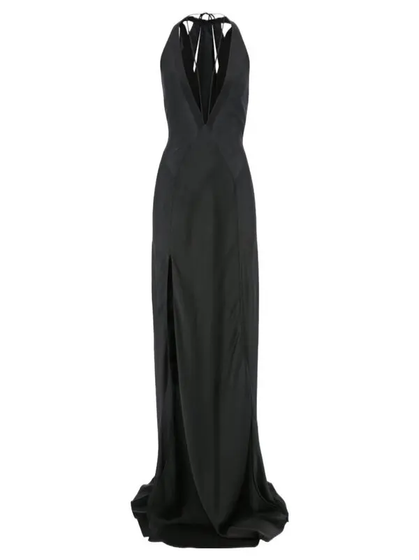 Victoria Beckham Patchwork Spaghetti Strap Maxi Dress - Black