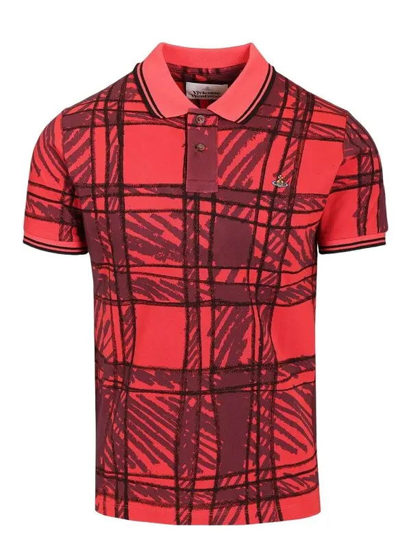VIVIENNE WESTWOOD Scribble Check Polo Shirt - Red