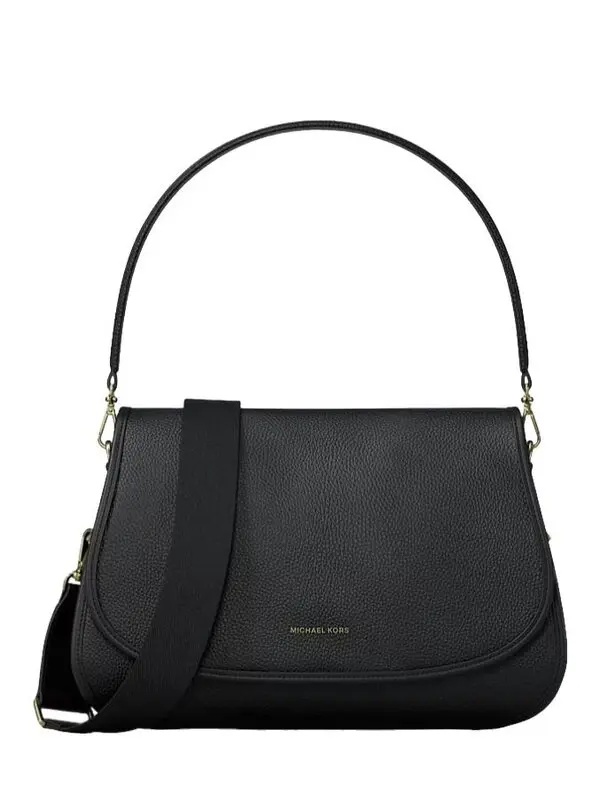 Michael Kors Holmes Medium Pebbled Leather Convertible Messenger Bag - Black
