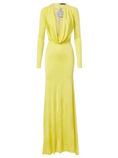 David Koma Embellished Jersey Gown - Yellow