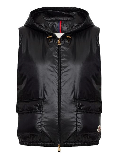 Moncler Lansette Quilted Hooded Vest - Black