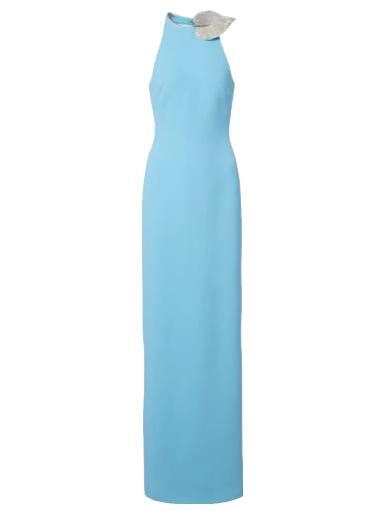 David Koma Embellished Leaf Detail Gown - Blue