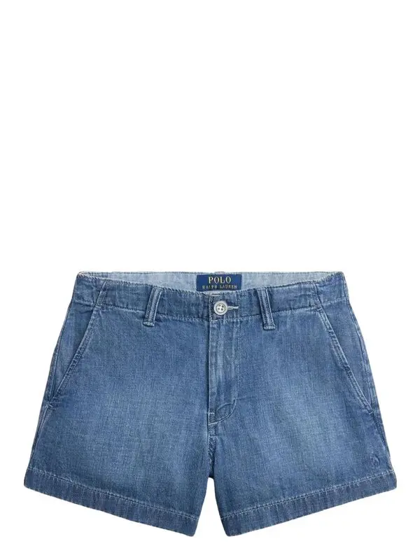 Ralph Lauren Logo Embroidered Bermuda Shorts - Blue
