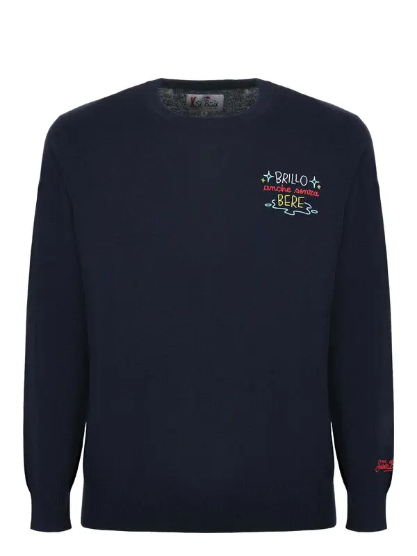MC2 SAINT BARTH Embroidered Crewneck Sweater - Black