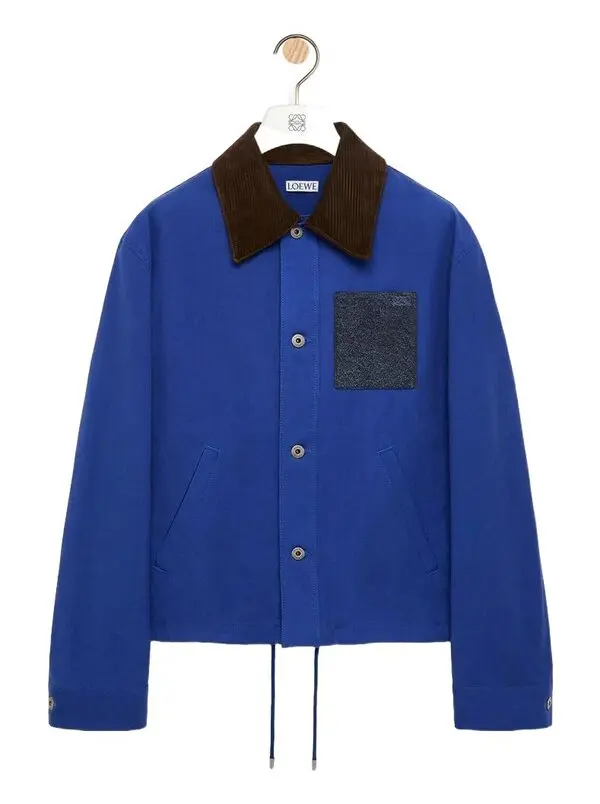 Loewe Long Sleeve Jacket With Embroidered Logo - Blue