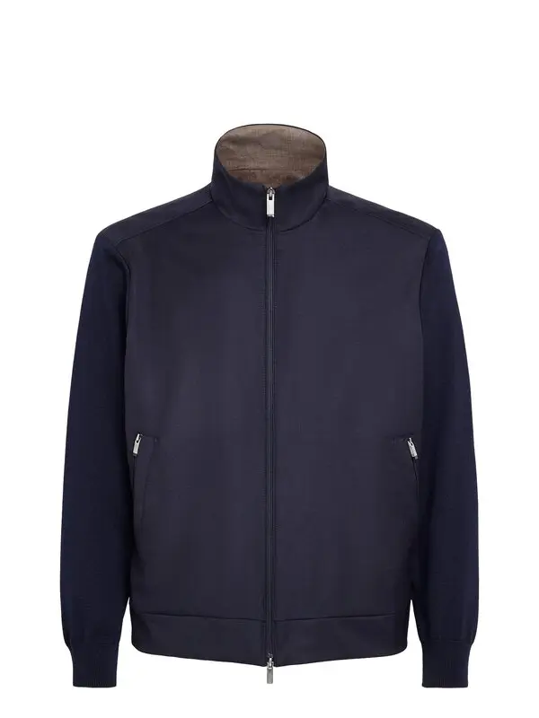 Paul & Shark Virgin Wool Hybrid Jacket With Storm System - Navy