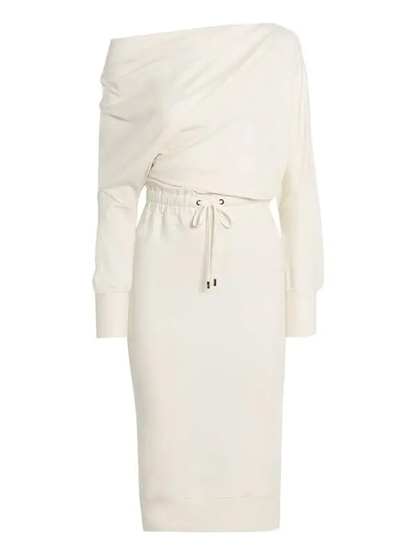 TOM FORD One-shoulder Silk-blend Jersey Midi Dress - Ivory