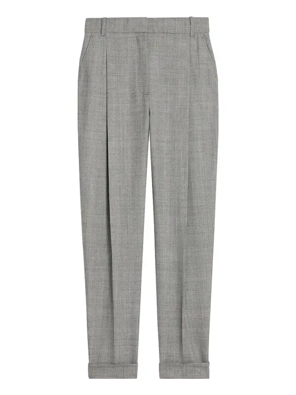 Alexander McQueen Checked Wool Tapered Pants - Black