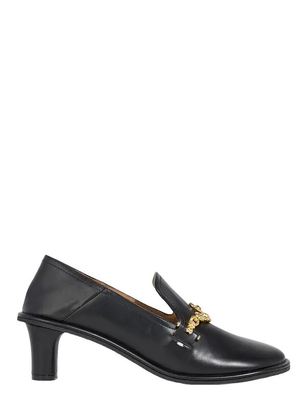 Stella McCartney Ryder Embellished Square Toe Mid Heel Pumps - Black