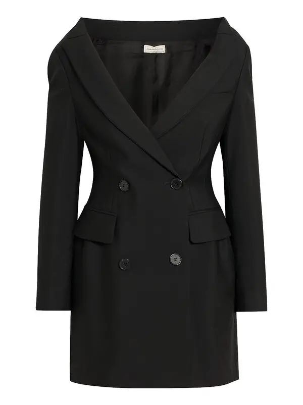 Alexander McQueen Double-breasted Wool Blazer - Black