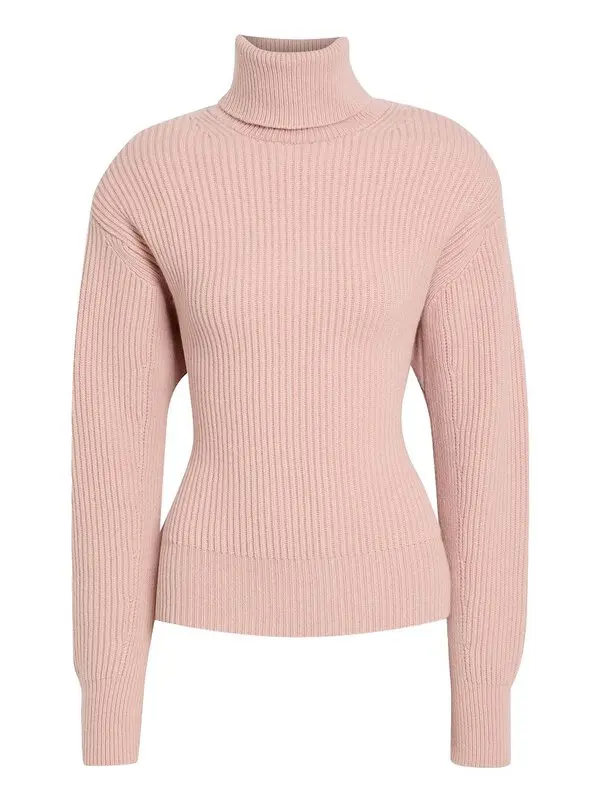 Stella McCartney Ribbed Wool-blend Turtleneck Sweater - Blush