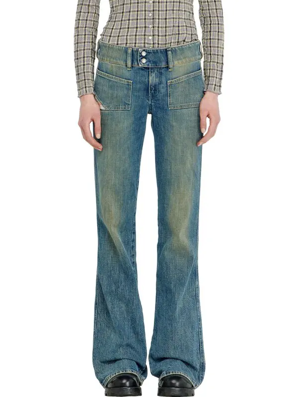 DIESEL® D-hush Low Waist Bootcut Jeans With Medium Zip Fly - Blue