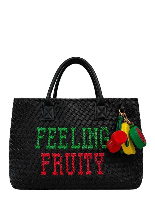 LILLY LOVES Vegan Handbag With Fruit Charms - Black