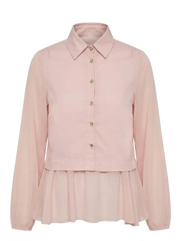 JAMES LAKELAND Pale Contrast Hem Blouse - Pink