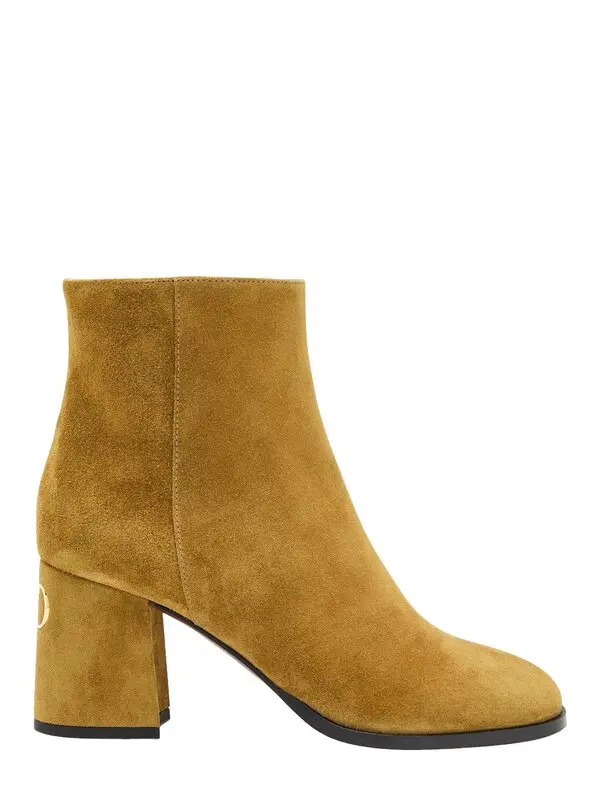 Valentino Garavani Fawcette 75 Suede Ankle Boots - Camel