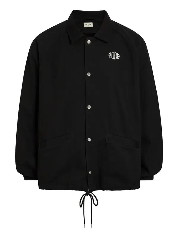 BODE Logo-embroidered Cotton-twill Track Jacket - Black