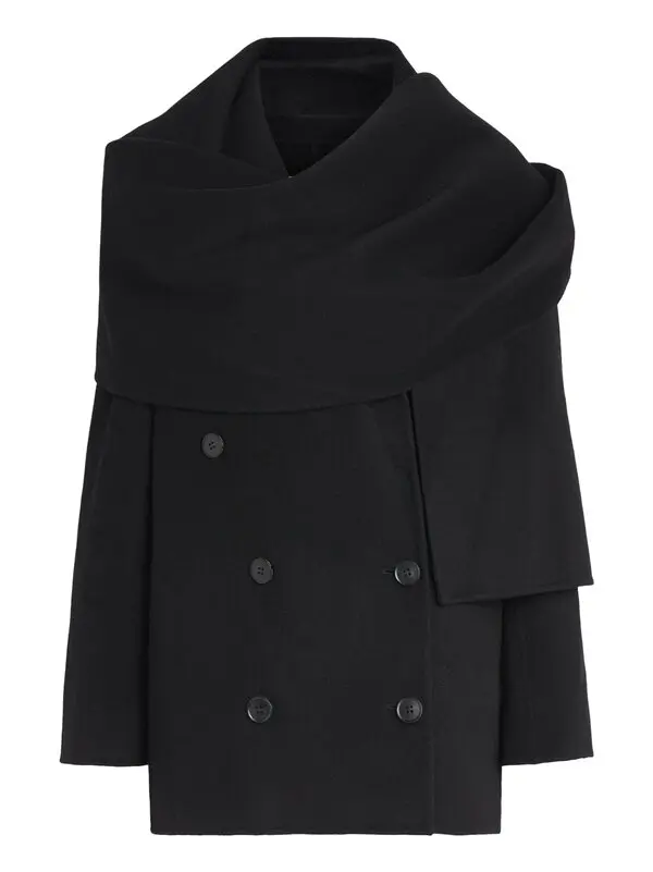 Camilla And Marc Wool-blend Scarf-neck Coat - Black