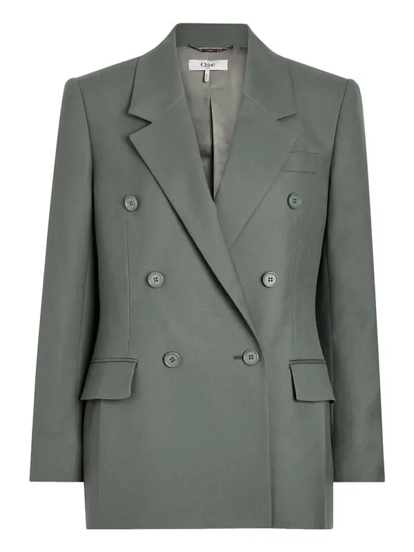 Chloé Double-breasted Wool Blazer - Grey