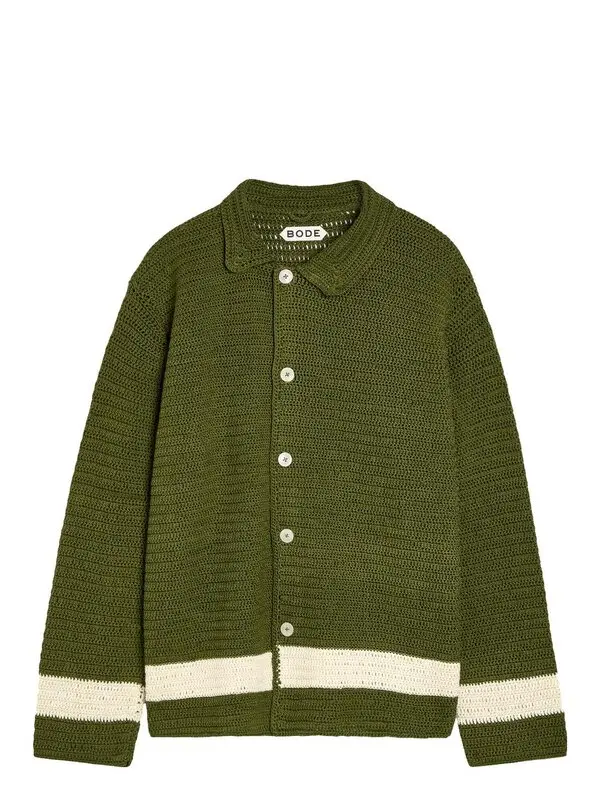 BODE Marsh Crochet Cotton Shirt - Green