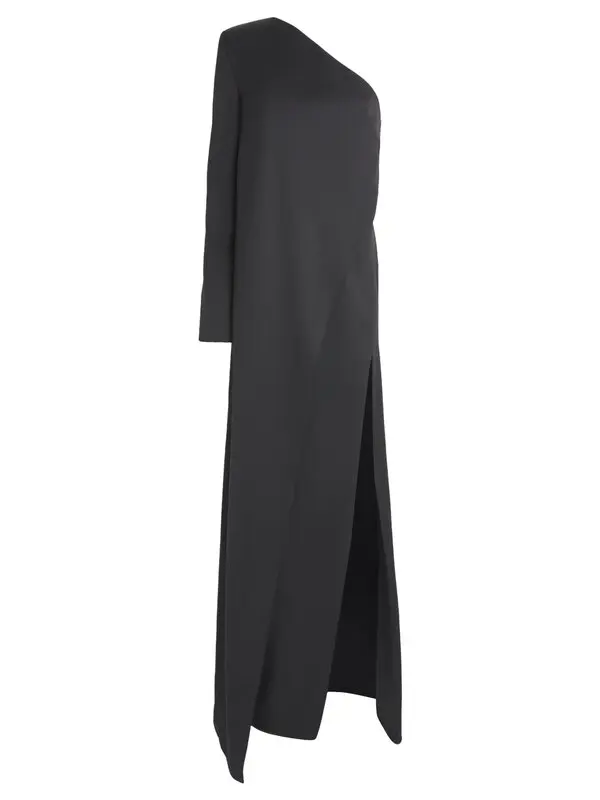 Camilla And Marc Virgin Wool One-shoulder Maxi Dress - Black