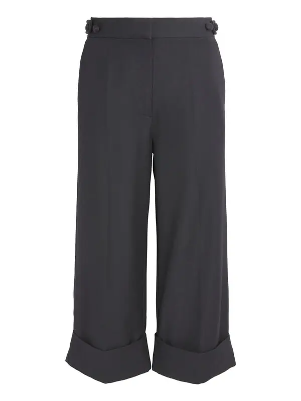 Camilla And Marc Wool Cropped Wide-leg Trousers - Black