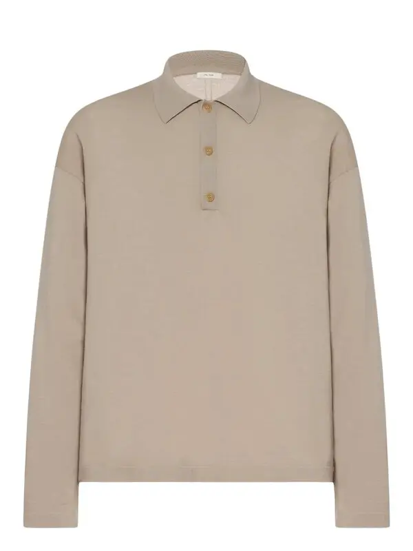 THE ROW Djon Wool Polo Sweater - Brown
