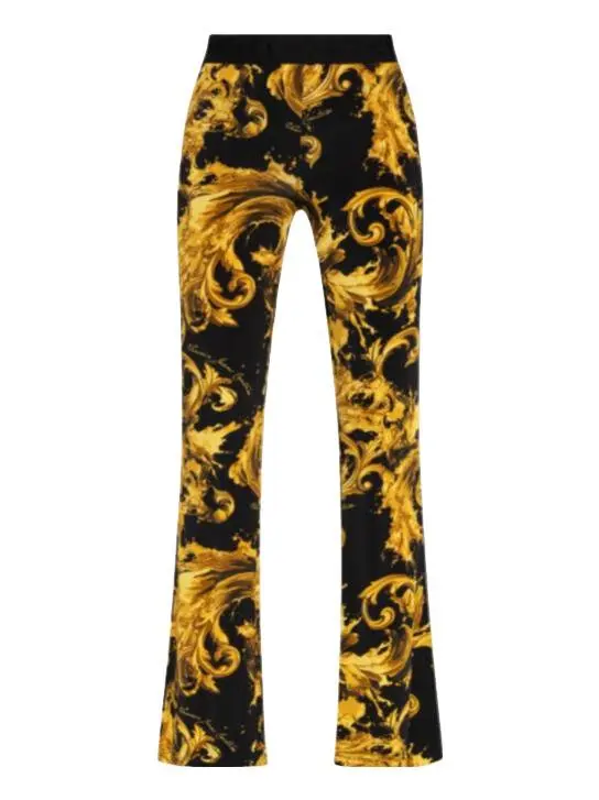 Versace Logo Waistband Flared-leg Trousers - Brown