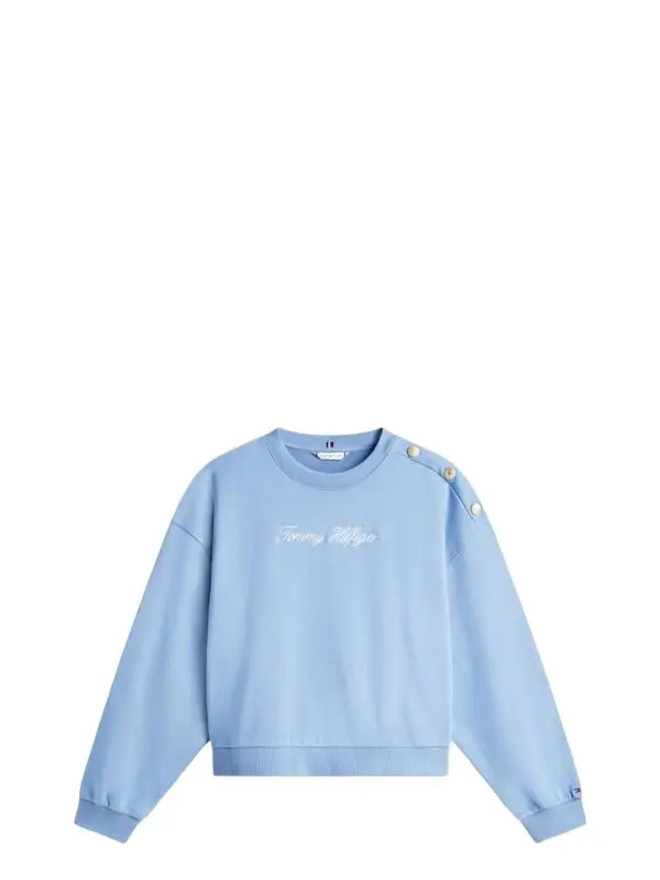 Tommy Hilfiger Buttoned Logo Sweatshirt - Blue