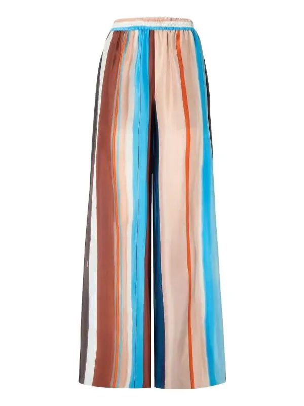 Fendi Striped Silk Palazzo Pants - Multicolour