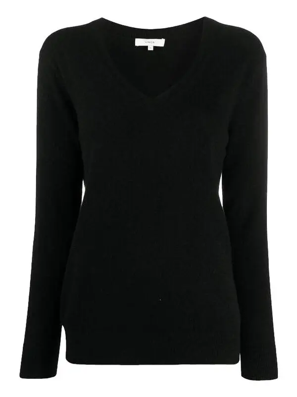 Vince Weekend Long Sleeved V-neck Jumper - Black