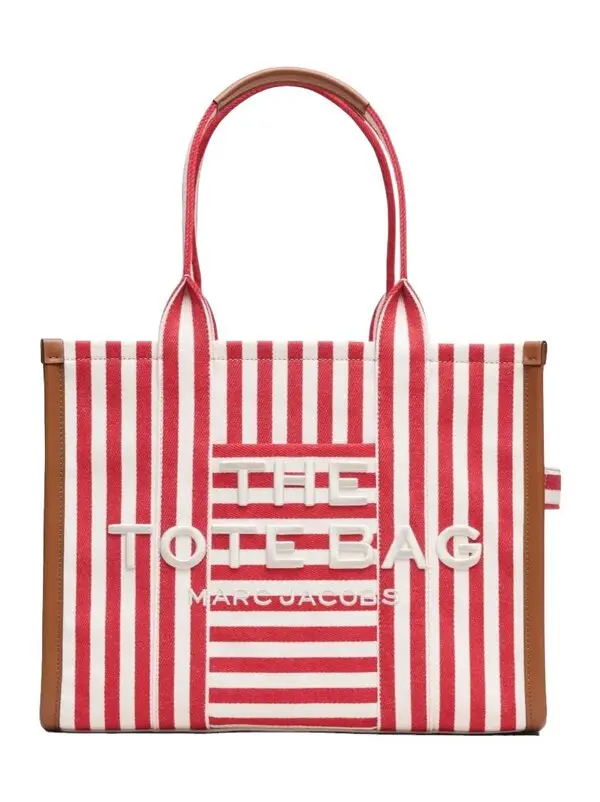 Marc Jacobs Striped Canvas Tote Bag - Red