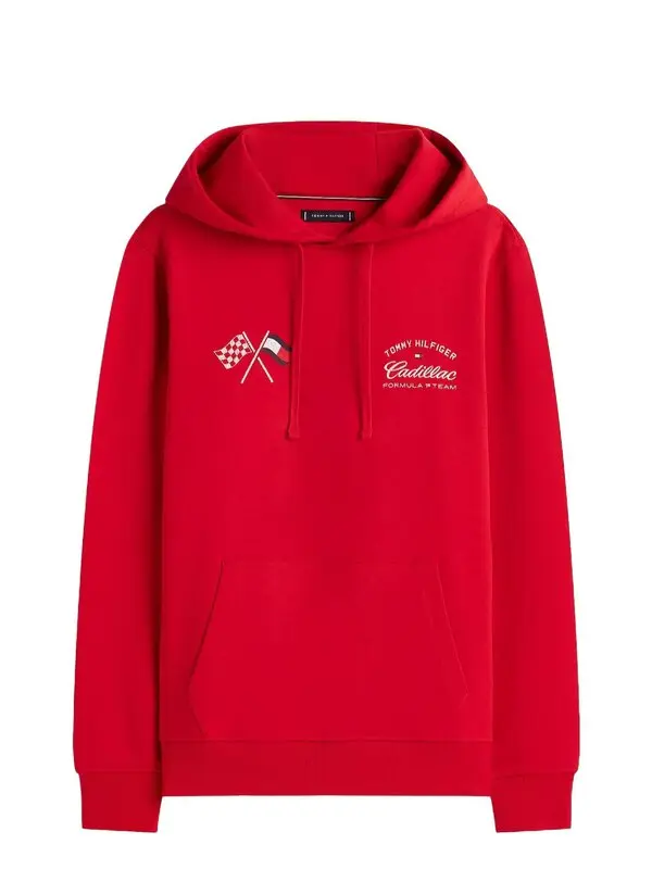 Tommy Hilfiger Long Sleeve Hooded Sweatshirt - Red