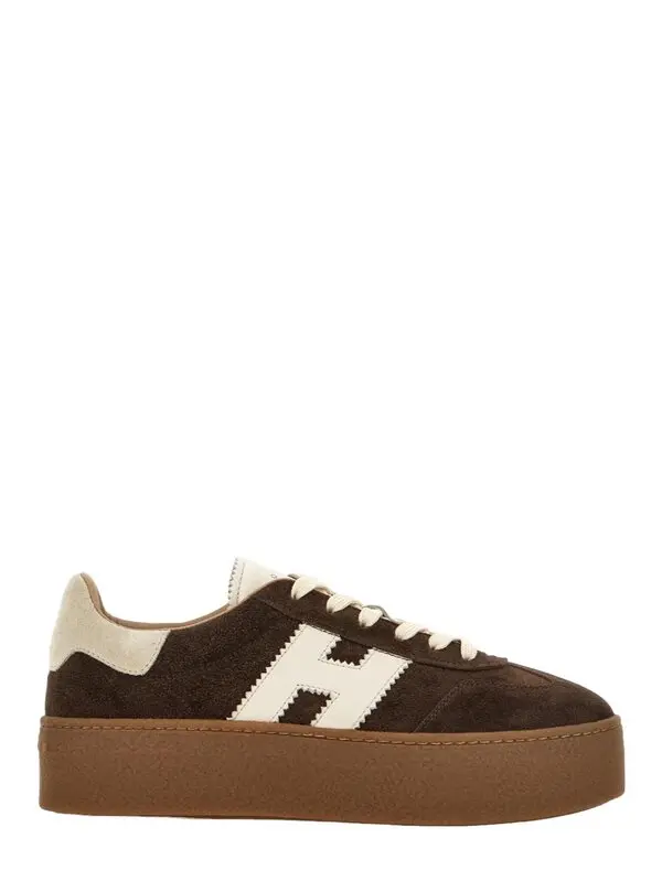 Hogan Side H Patch Platform Sneakers - Brown