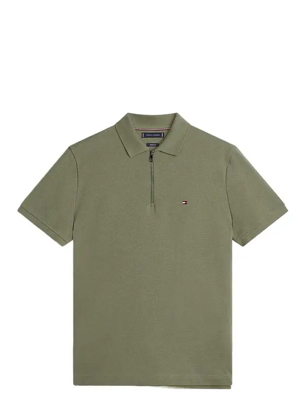 Tommy Hilfiger Airdot Zip-up Polo Shirt - Green