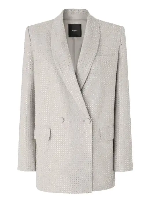 Pinko Embellished Double-breasted Blazer - White
